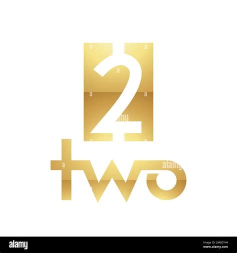 Golden Symbol For Number 2 On A White Background Icon 8 Stock Vector Image And Art Alamy