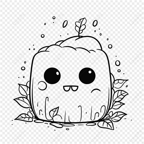 Cute Blob Inside Of Leaves Coloring Pages Outline Sketch Drawing Vector Png Image Free Download