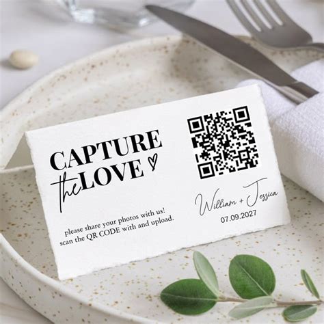 Modern Script Capture The Love Qr Code Card Zazzle In 2025 Wedding