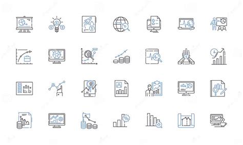 Data Analytics Line Icons Collection Insight Metrics Patterns