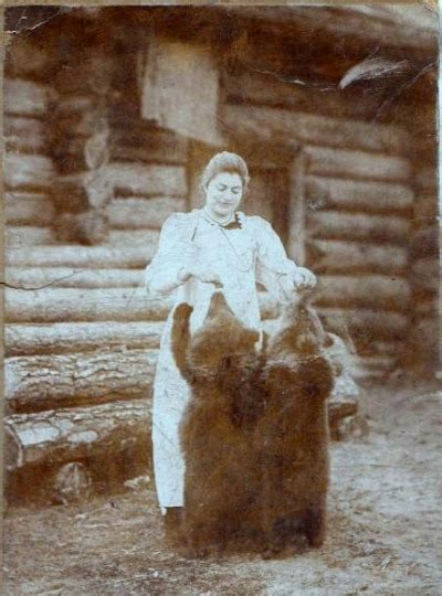 Woman Feeding Bears Siberia 1900 Tumbex