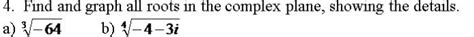 Solved Find And Graph All Roots In The Complex Plane Chegg