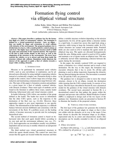 Pdf Formation Flying Control Via Elliptical Virtual Structure
