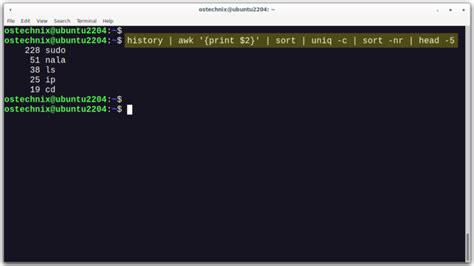 how to find top most used commands on linux ostechnix