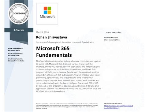 Rohan Shrivastava On Linkedin Microsoft365 Coursera