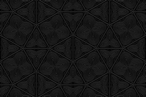 양각 검정 배경 장식 표지 디자인 기하학적 장식 3d 패턴 프레스 페이퍼 가죽 보헤미안 핸드메이드 부족 색 동양 아시아 인도 멕시코 아즈텍의 원래 민족 3차원 형태에 대한