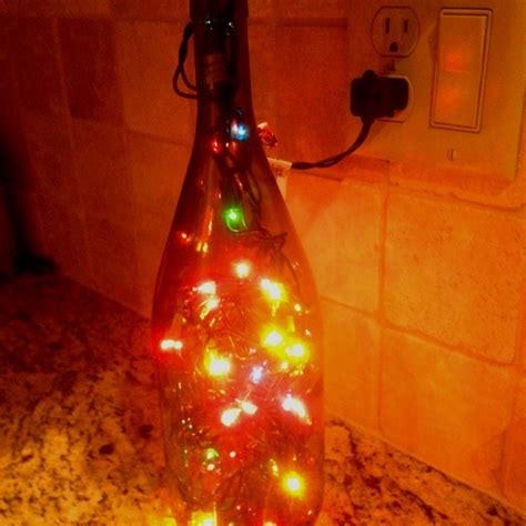 Wine Bottle Christmas Lights Christmas Wine Bottles Wine Bottle Bottles Decoration