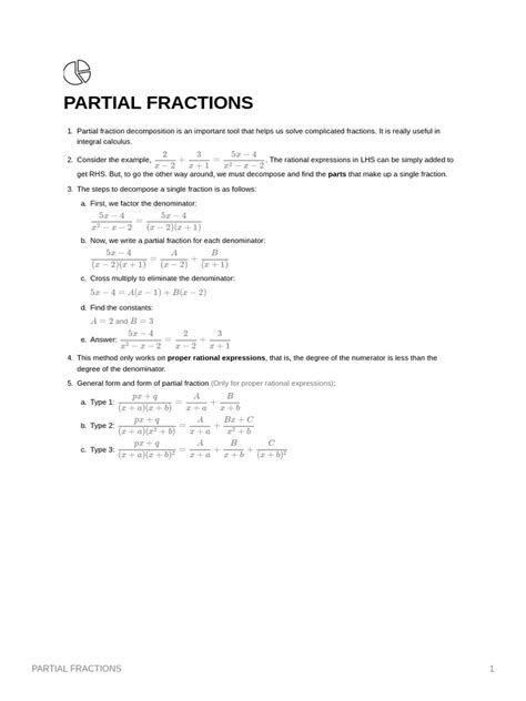 Partial Fractions Pdf