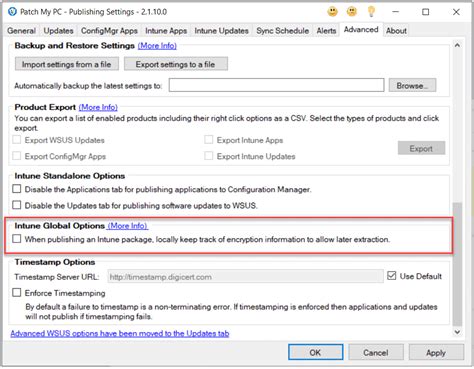 Intune Global Options Patch My Pc