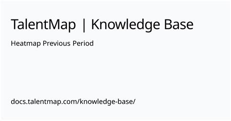 Heatmap Previous Period Talentmap Knowledge Base