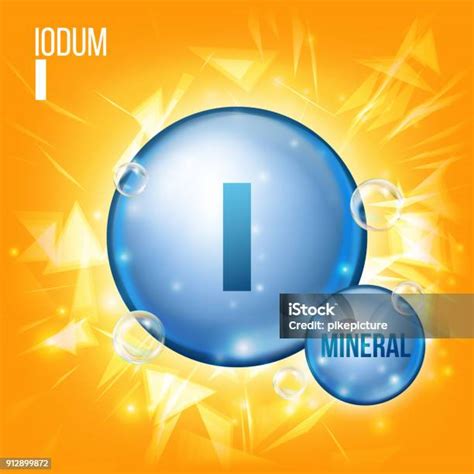 내가 Iodum 벡터 미네랄 파란 알 약 아이콘입니다 비타민 캡슐 알 약 아이콘입니다 미용 화장품 히스 프로 모션 광고 디자인에 대 한 물질이 화학 공식으로 3d 미네랄