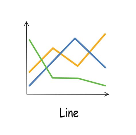 Line Chart Clipart Line Graph Flat Vector Isolated On White Background Data Analysis