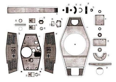 Бумажная модель танка Тигр Ii схемы для печати и склеивания в 2025 г