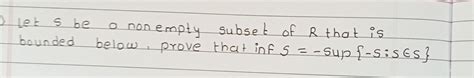solved let s be a nonempty subset of r that is bounded