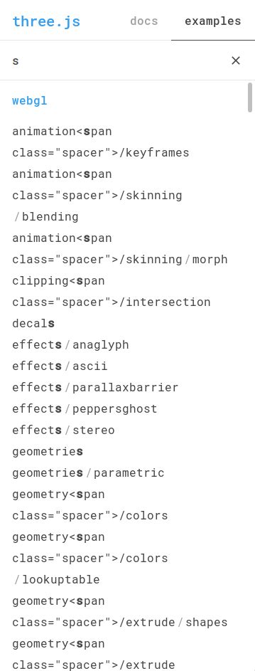 Examples Page Search Bug · Issue 16730 · Mrdoobthreejs · Github
