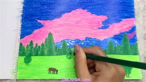 How To Draw Open Field Scenery Episode 73 The Artist Love Youtube