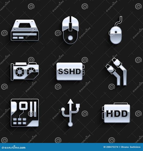 Set Sshd Card Usb Hard Disk Drive Hdd Lan Cable Network Internet Motherboard Digital Chip