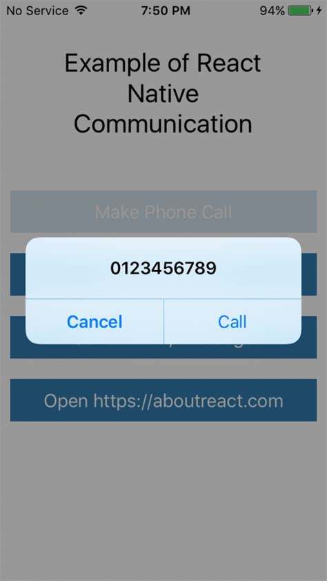 Phone Call Sms Email Using React Native Communication