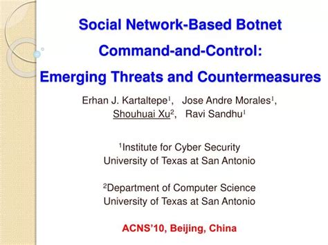 Ppt Social Network Based Botnet Command And Control Emerging
