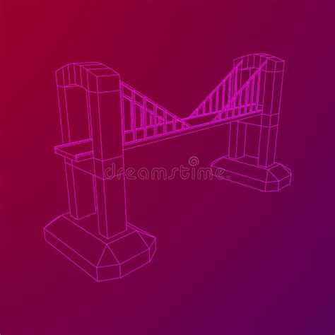 Bridge Connection Structure Wireframe Stock Vector Illustration Of Connect Polygon 177848012