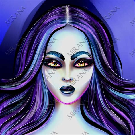 Девушка ведьма постер принт для печати цифровой рисунок Милена Иванова скачать на