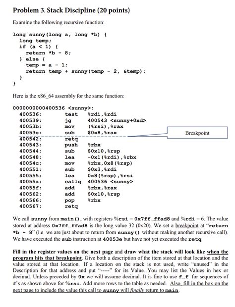 Solved Problem Stack Discipline Points Examine The Chegg