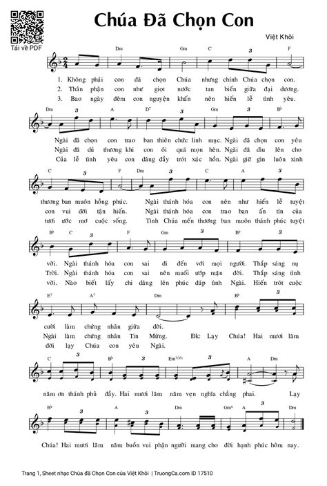 [sheet] Không Phải Con đã Chọn Chúa Nhưng Chính Chúa Chọn Con Pdf Tải Về Sheet