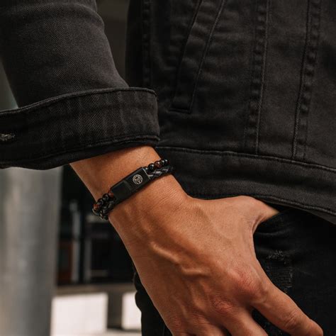Red Tigers Eye And Leather Icon Bracelet In Stock Lucleon