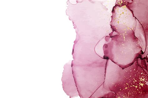 추상적 인 진홍색 붉은 잉크 파도와 흰색에 황금 튀는 수채화 배경 와인에 대한 스톡 벡터 아트 및 기타 이미지 와인 배경 주제 수채화 Istock