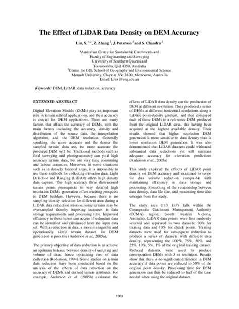 Pdf The Effect Of Lidar Data Density On Dem Accuracy