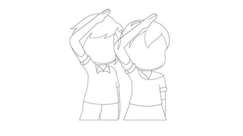 初中学生敬礼简笔画（共12张） 简笔画图片大全