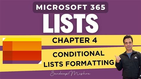 Microsoft 365 Lists Chapter 4 Conditional List Formatting