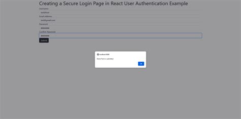 Creating A Secure Login Page In React User Authentication Example