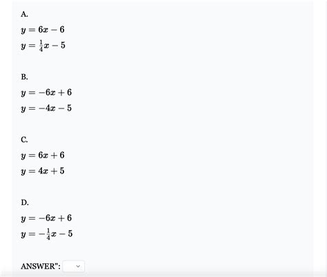 Solved The Linear Equation For Line A Is Y And The Equation Chegg Com