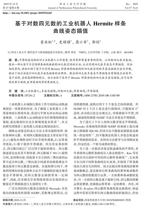 Pdf Interpolating Industrial Robot Orientation With Hermite Spline Curve Based On Logarithmic