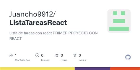 GitHub Juancho ListaTareasReact Lista De Tareas Con React PRIMER PROYECTO CON REACT