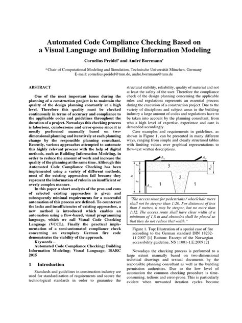 Automated Code Compliance Checking Based On A Visual Language And Bim