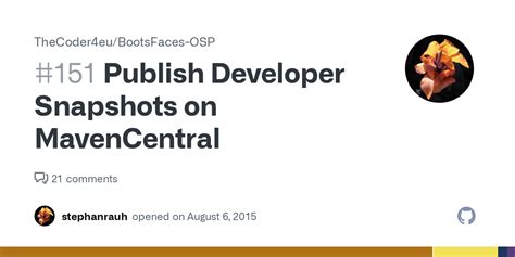 Publish Developer Snapshots On Mavencentral · Issue 151 · Thecoder4eubootsfaces Osp · Github