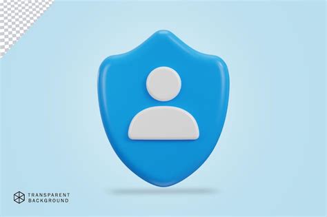 Premium Psd 3d User Security Icon With Protect Shield Icon Isolated