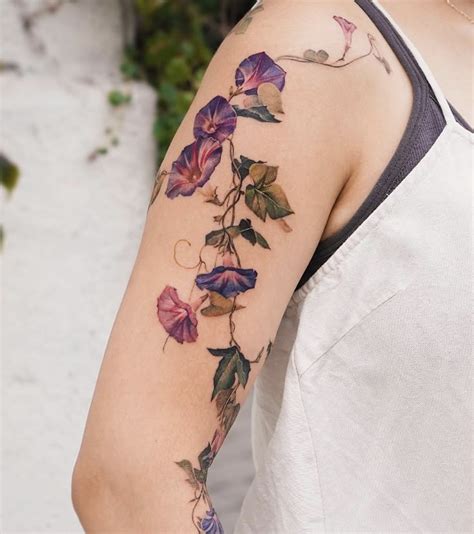 Self Tattoo Creeping Flower Tattoo Vine Tattoo With Flowers