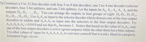 Solved Construct A 5 To 32 Line Decoder With Four 3 To 8