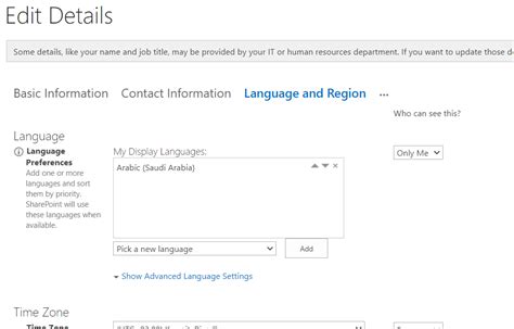 Sharepoint 2019 Communication Site Does Not Switch To Arabic Layout