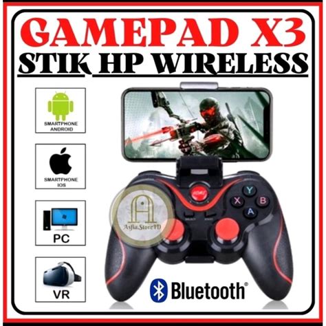 Jual Gamepad X3 Game Pad Bluetooth Wireless Plus Holder Kabel Usb Controller Hp Shopee Indonesia