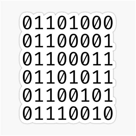 Hacker Binary Sticker For Sale By Kaiserfrei Redbubble