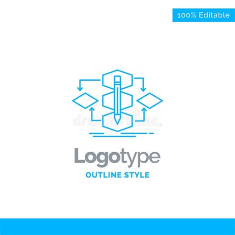Blue Logo Design For Algorithm Design Method Model Process Stock Vector Illustration Of