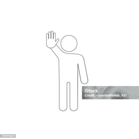 핸드 스톱 라인 아이콘 기호입니다 벡터 일러스트레이션 0명에 대한 스톡 벡터 아트 및 기타 이미지 0명 개념 개념과 주제 Istock