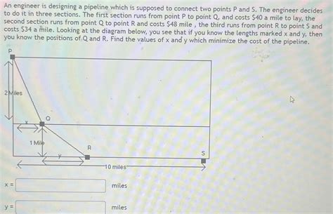 Solved An Engineer Is Designing A Pipeline Which Is Supposed Chegg Com