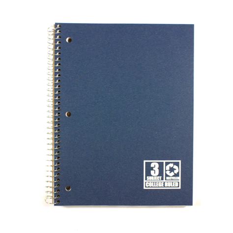 Norcom Recycled 3 Subject College Ruled Spiral Notebook Assorted Colors Shop Notebooks At H E B