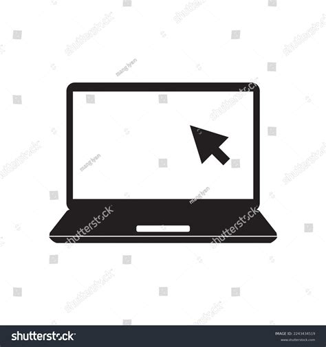 Laptop Pointer Cursor Icon Simple Solid Stock Vector Royalty Free Shutterstock