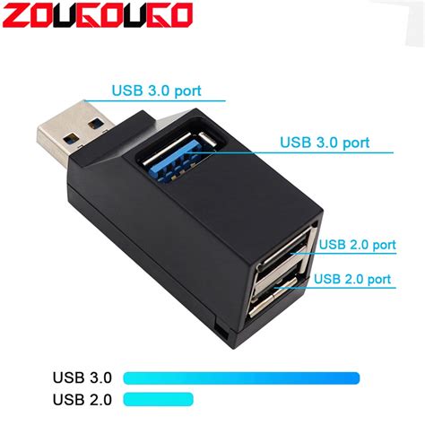 Usb Hub Mini Ports Super Speed Gbps Portable Splitter High Speed Adapter For Laptop